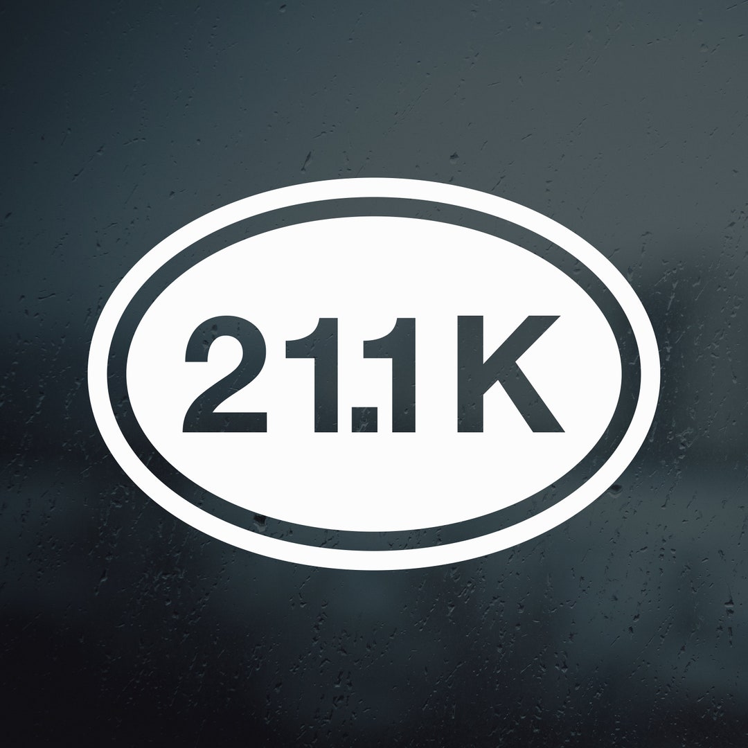 21.1K Half Marathon Vinyl Decal, 21.1 K Vinyl Car Sticker, Half ...