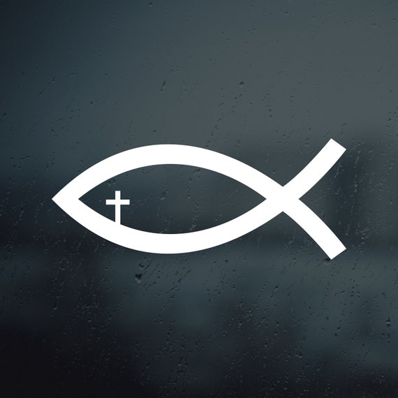 Jesus Fish Cross Christian Vinyl Decal Sticker Religious | Etsy