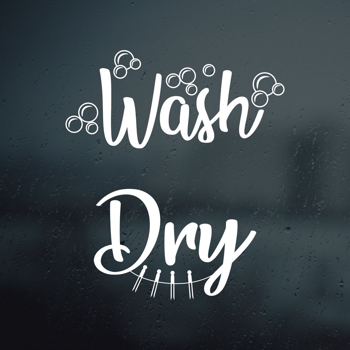 Wash and Dry Decal for Washer and Dryer | Set of 2 Decals | Laundry ...