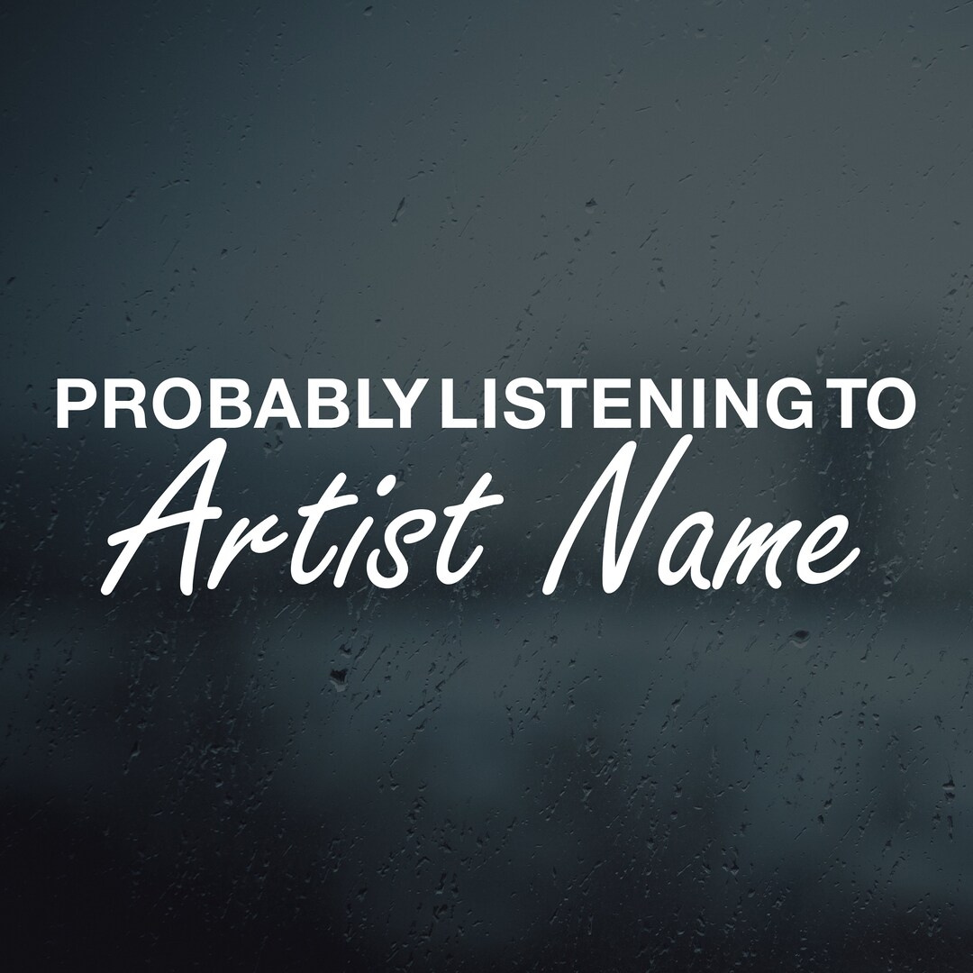 Probably Listening to Vinyl Decal Sticker | Music Bumper Sticker Gift ...