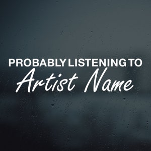 Probably Listening to Vinyl Decal Sticker | Music Bumper Sticker Gift ...