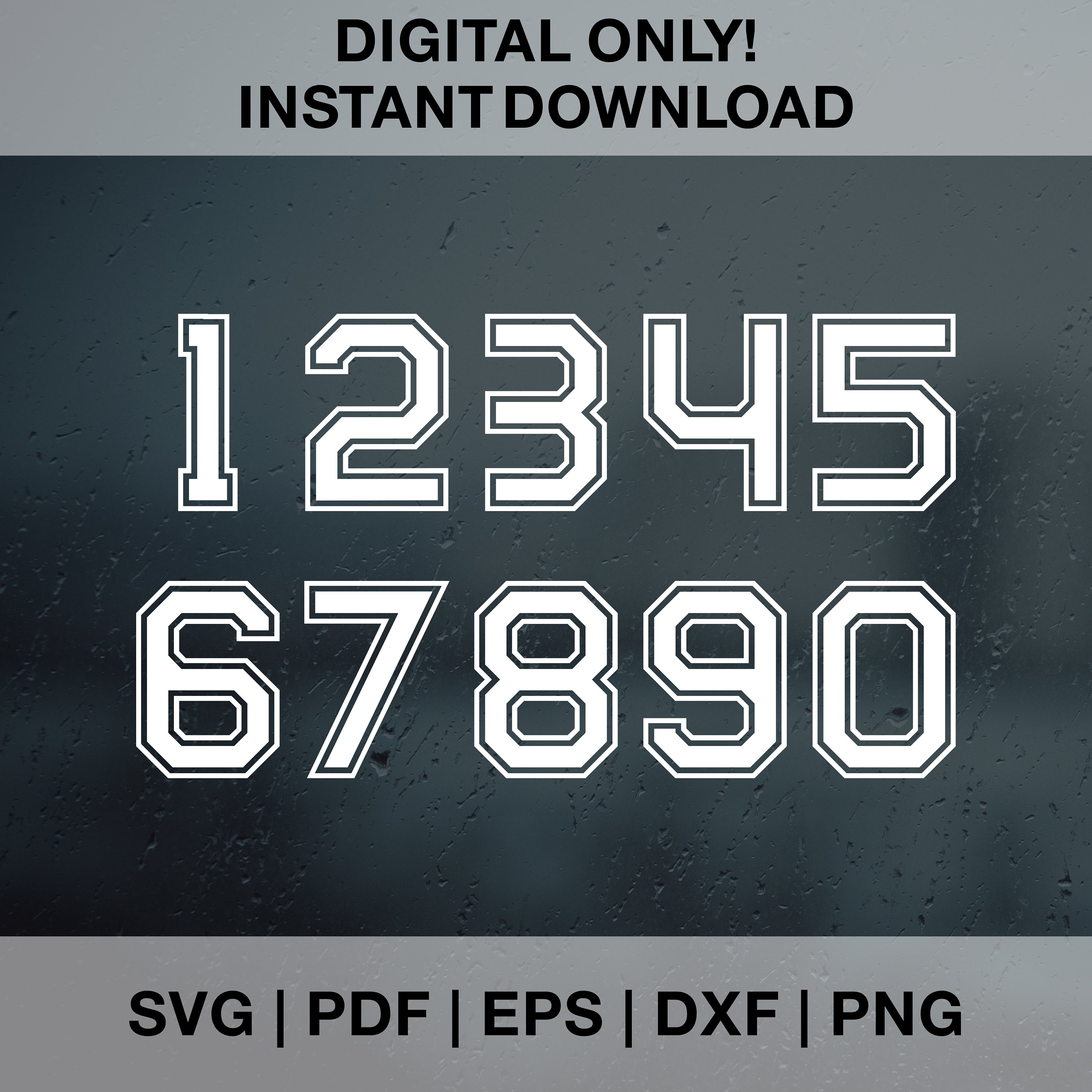 Jersey / Sports Number SVG PNG PDF Dxf Eps Cut Files for - Etsy