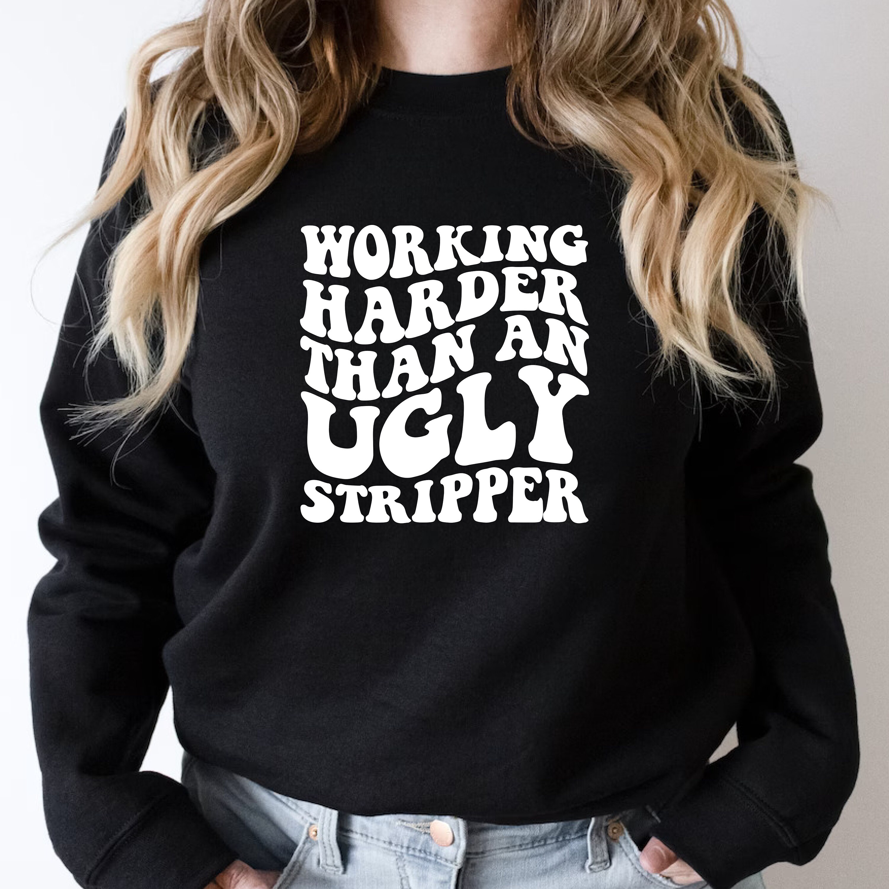 Working Harder Than an Ugly Stripper SVG PNG Dxf Eps, Retro Svg Cutting ...