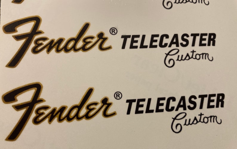 Fender Telecaster Custom Waterslide Headstock Decal (3 Count) - Etsy
