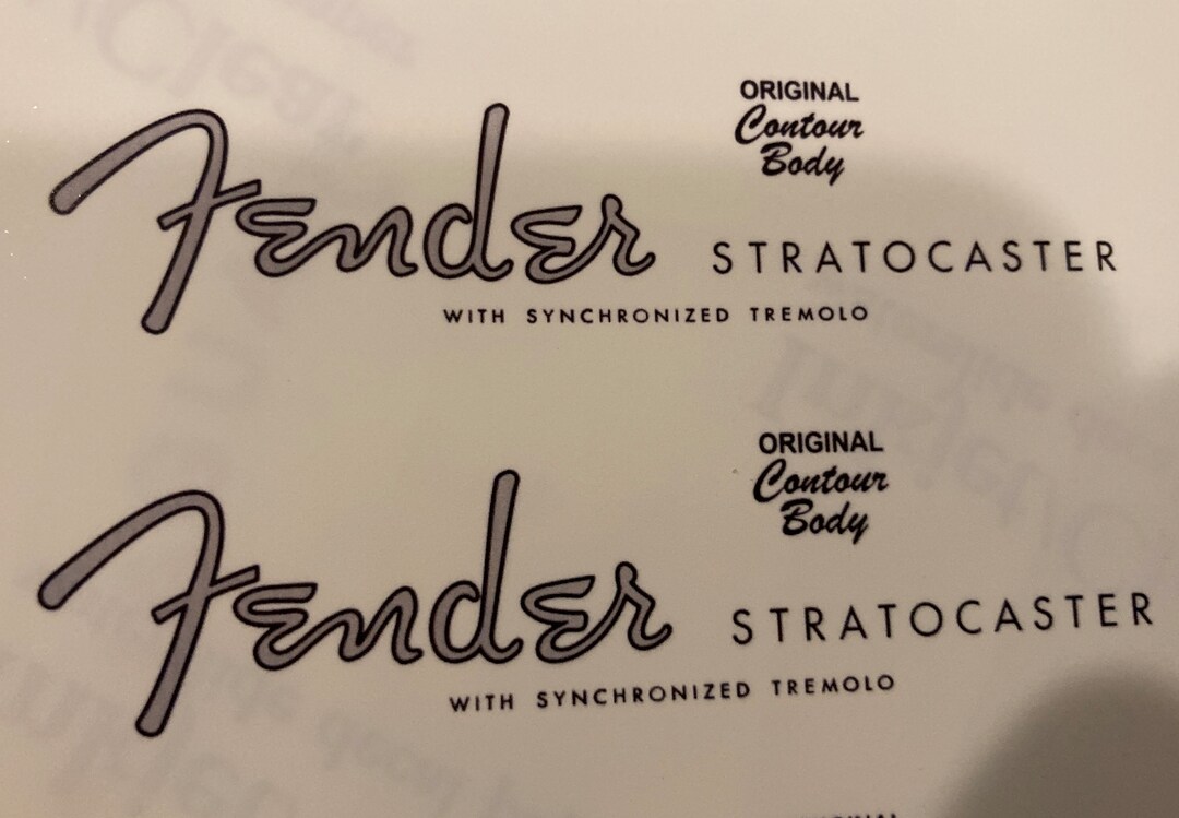 Fender Spaghetti Stratocaster Silver Waterslide Headstock Decal (3 ...