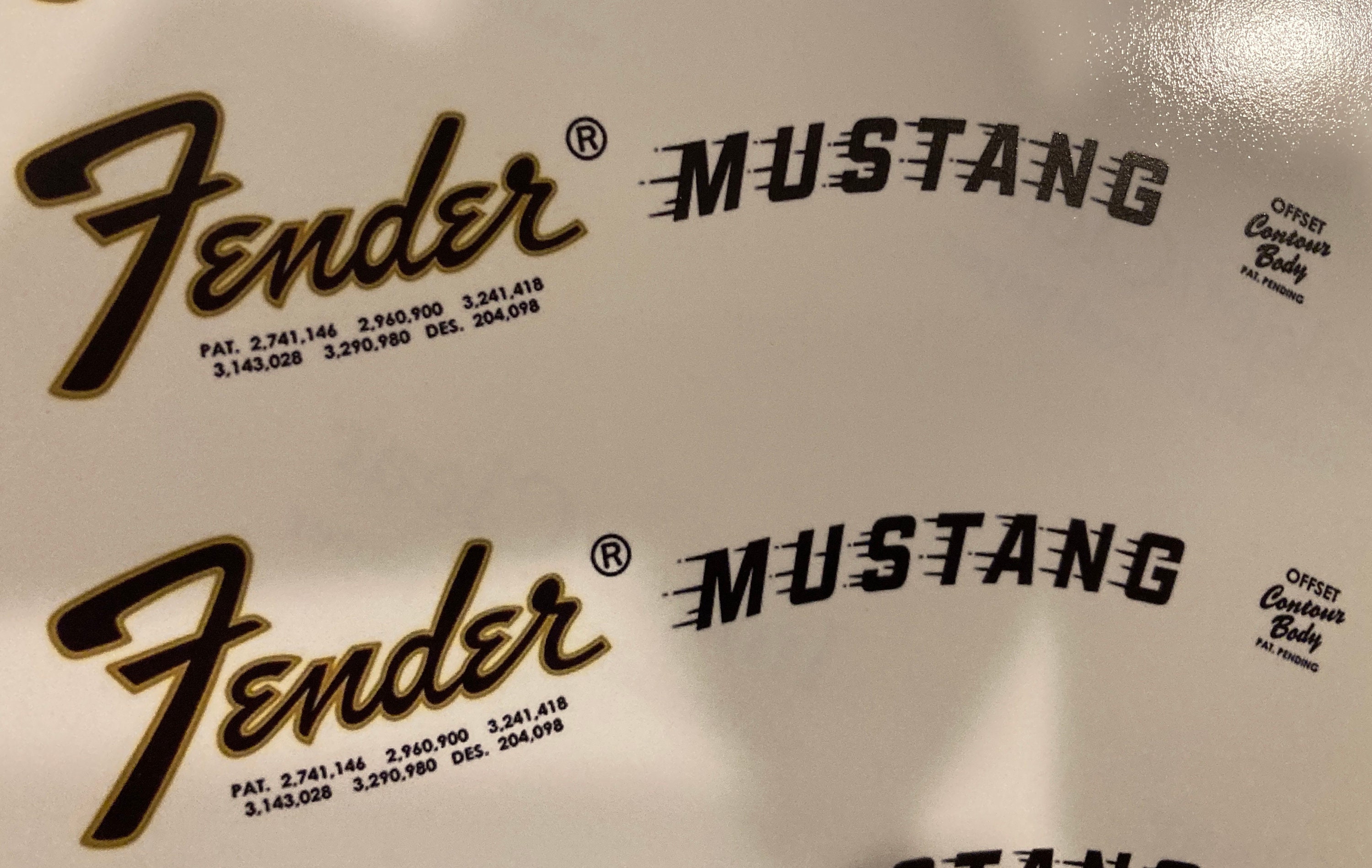 Fender Mustang Waterslide Headstock Decal (3 Count) - Etsy