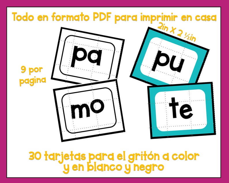 Lotería De Silabas Con M,t,p,l,s,r - Etsy