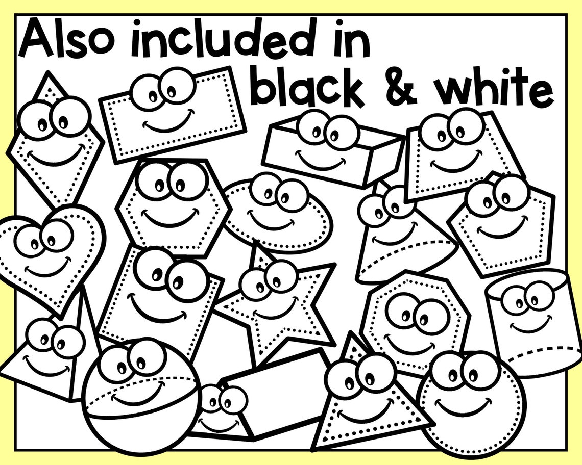 2D & 3D Shapes Clip Art | Etsy