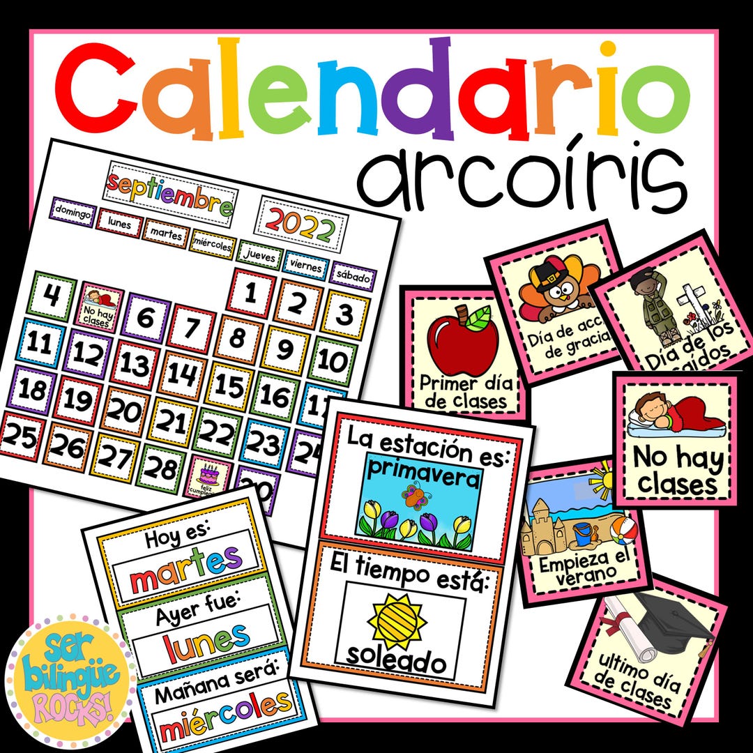 Calendario - Arcoíris - Etsy