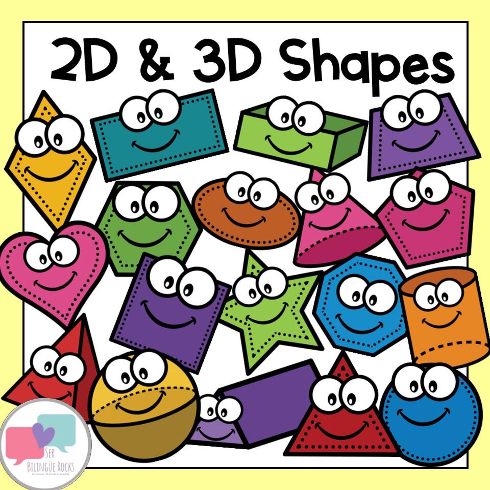 2D & 3D Shapes Clip Art - Etsy