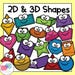 2D & 3D Shapes Clip Art - Etsy