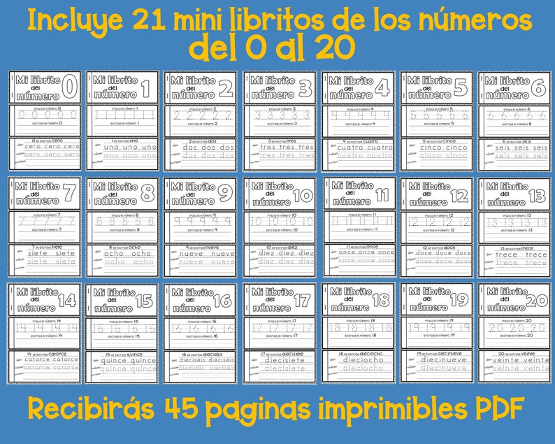 Libritos De Números - Etsy