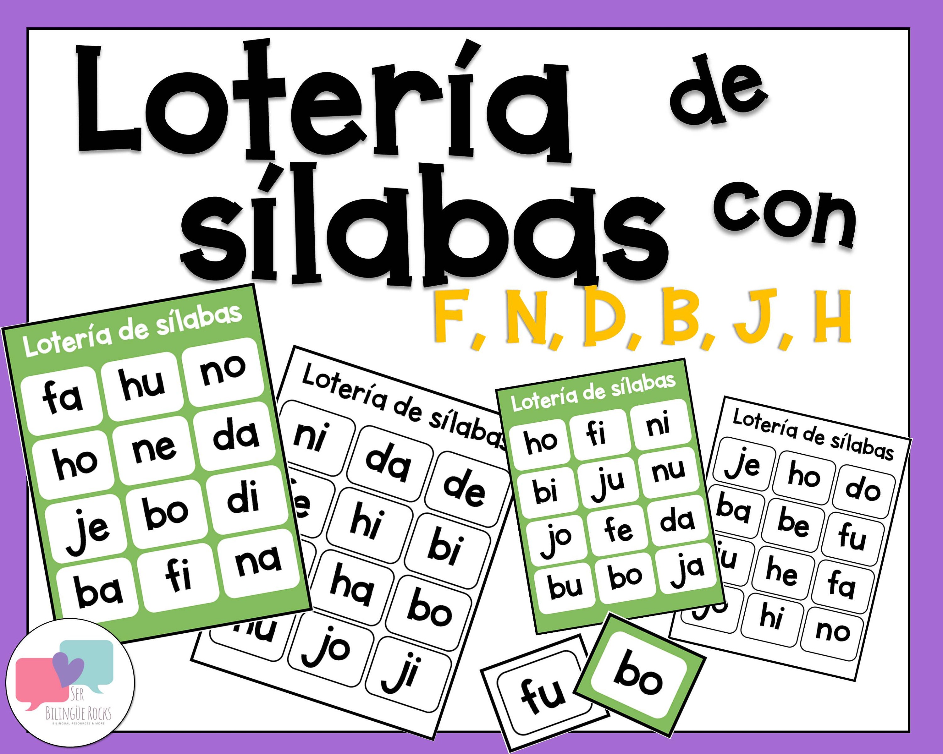 Lotería De Silabas Con F,n,d,b,j,h - Etsy