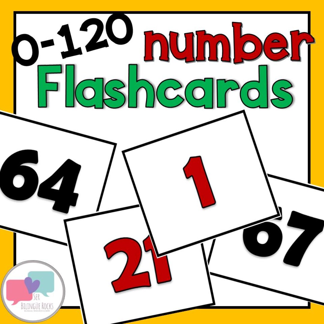 0-120 Number Flashcards - Etsy