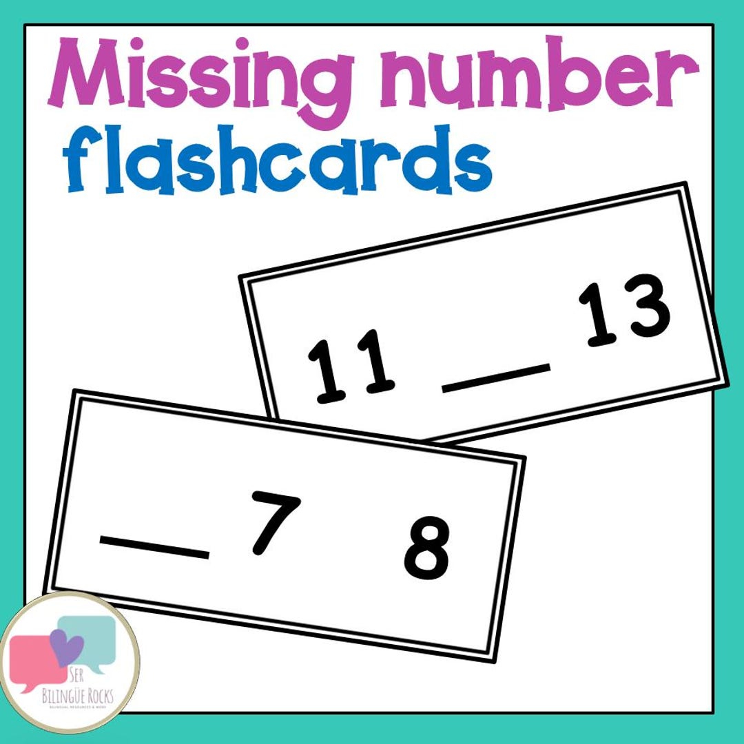 Missing Number Flashcards / ¿qué Número Falta? - Etsy