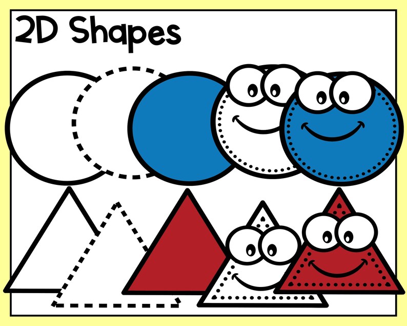 2D & 3D Shapes Clip Art - Etsy
