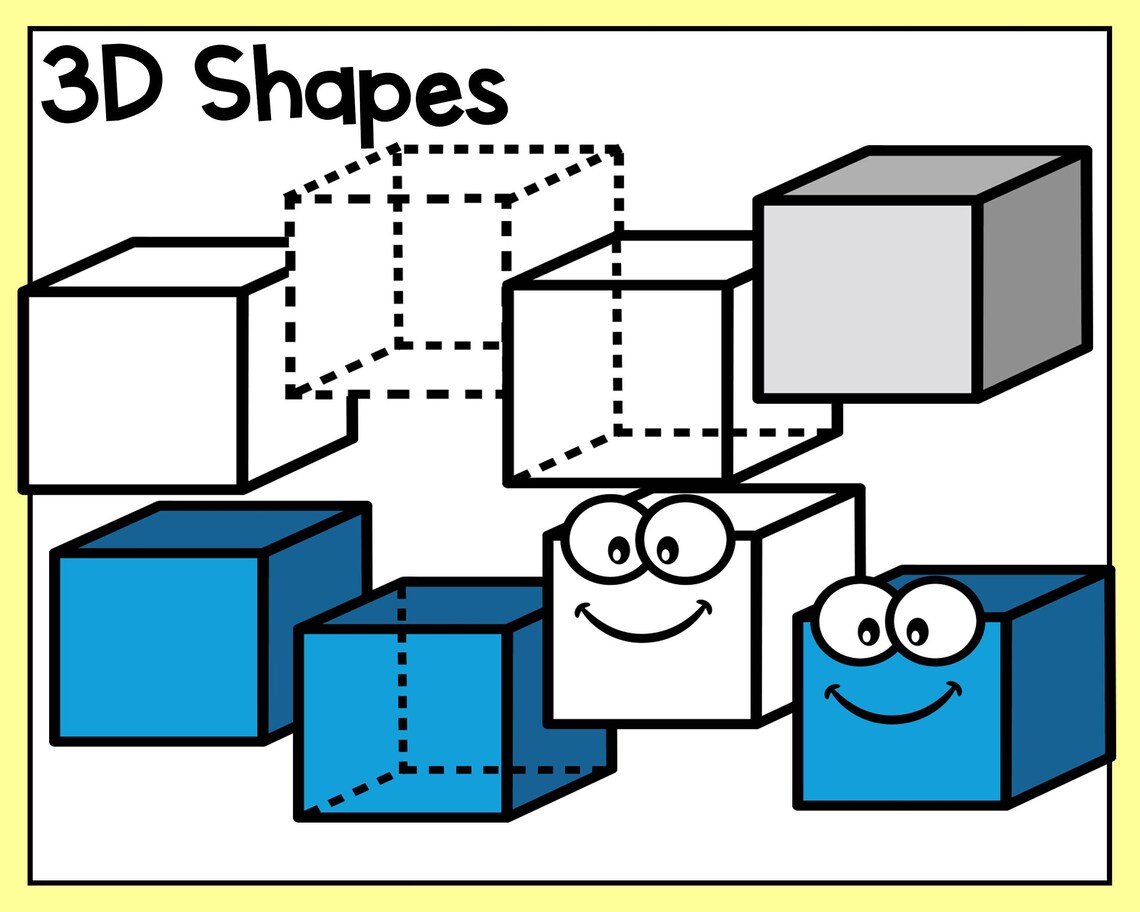 2D & 3D Shapes Clip Art - Etsy