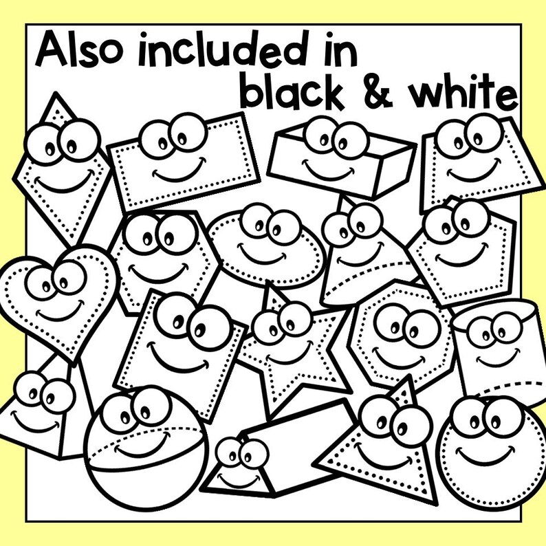 2D & 3D Shapes Clip Art - Etsy