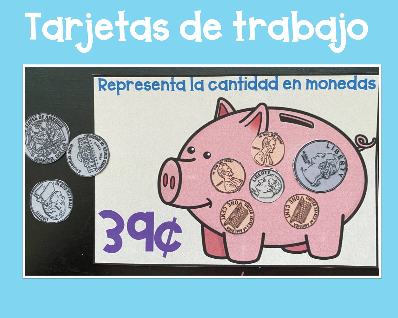 Tarjetas de trabajo rellena la alcancía | Etsy