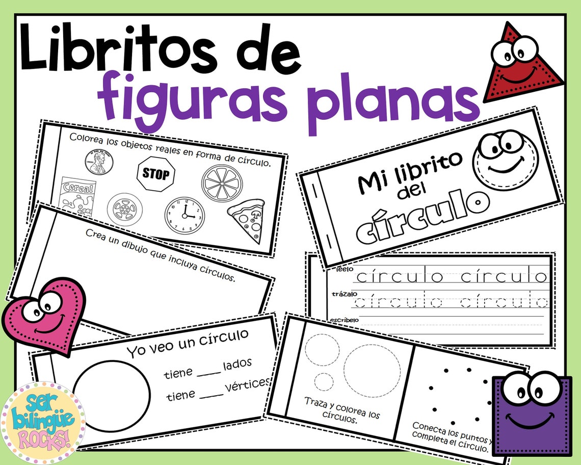 Libritos de figuras geométricas - Etsy México