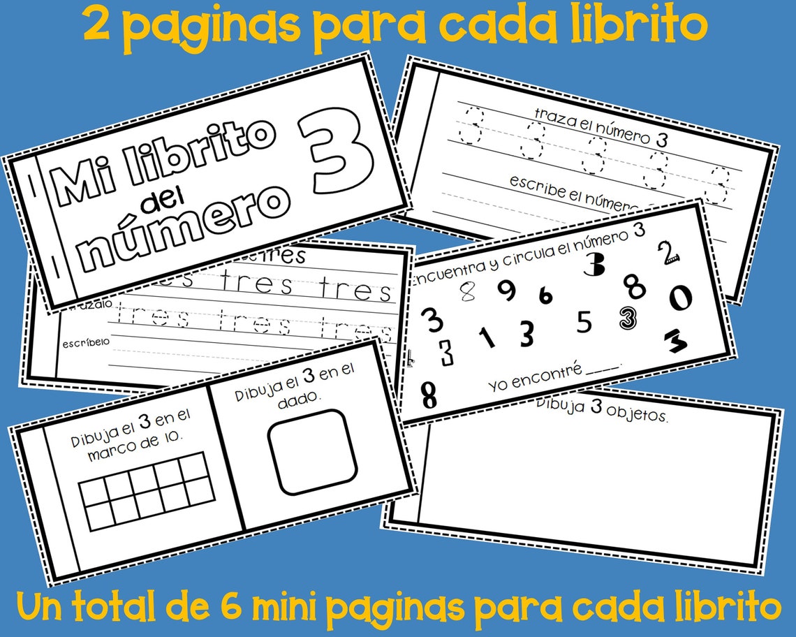 Libritos De Números - Etsy