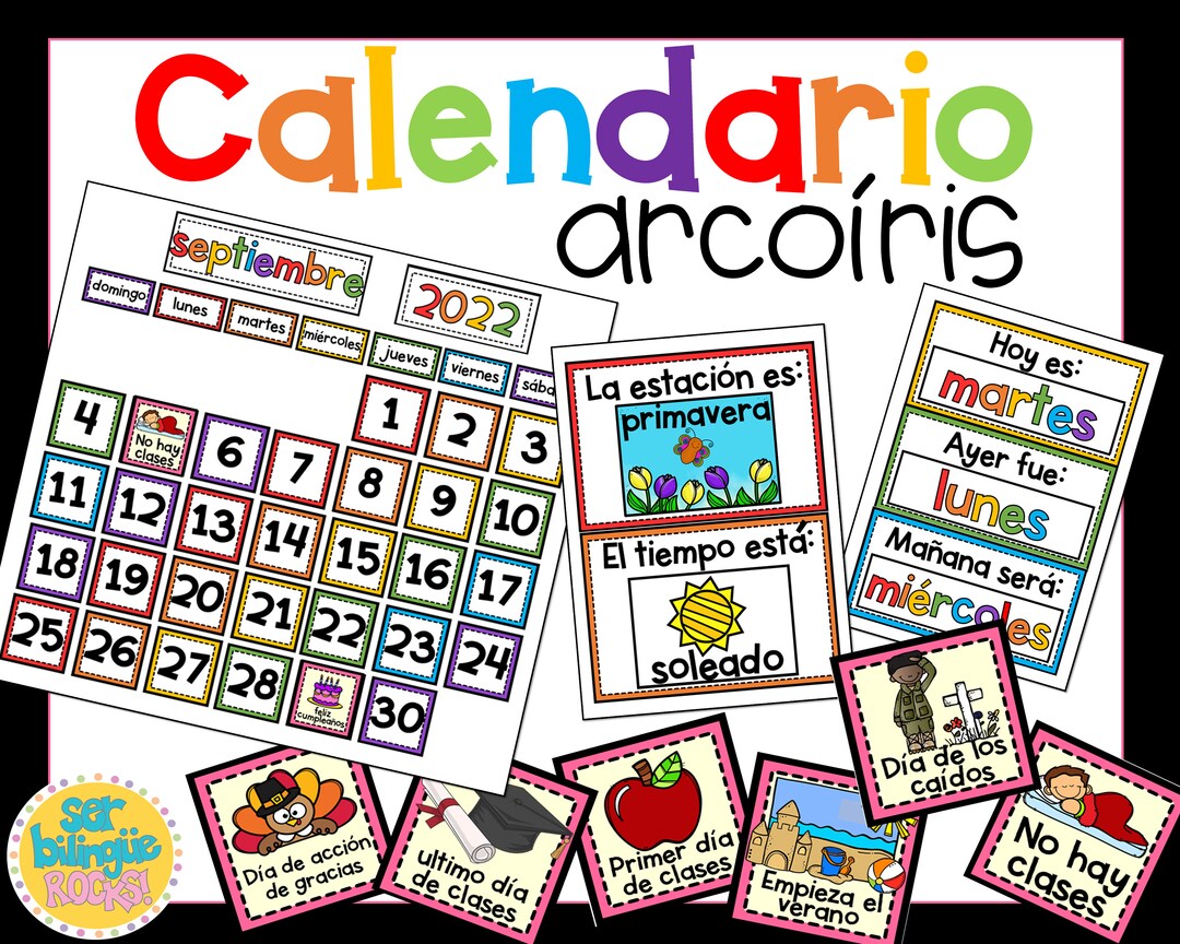 Calendario Arcoíris - Etsy
