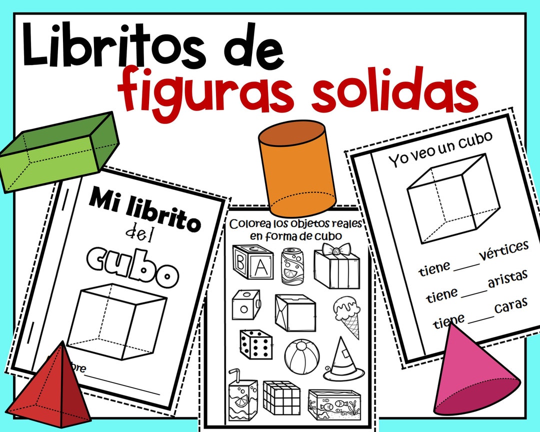 Libritos De Figuras Geométricas Tridimensionales - Etsy