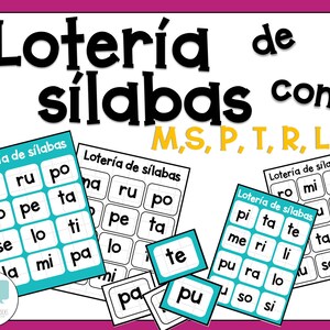 Lotería De Silabas Con M,t,p,l,s,r - Etsy