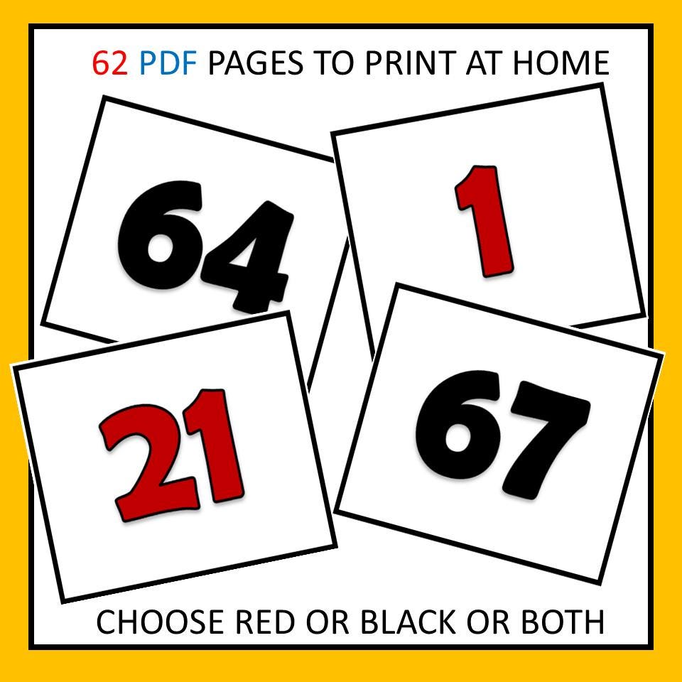 0-120 Number Flashcards - Etsy