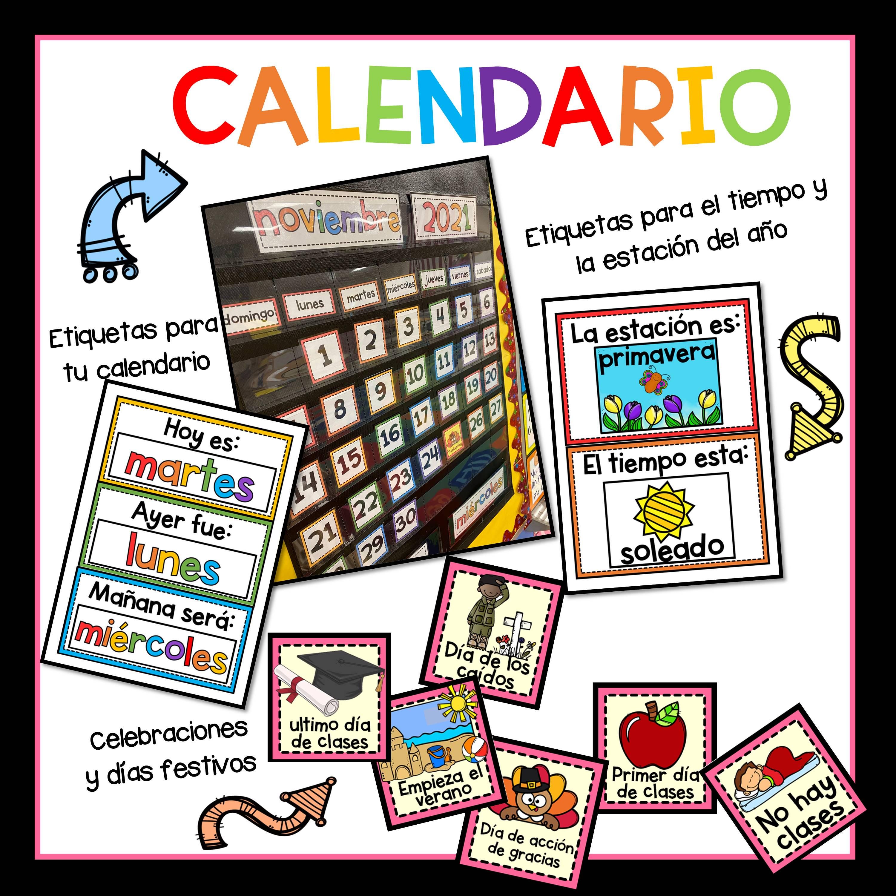 Calendario - Arcoíris - Etsy
