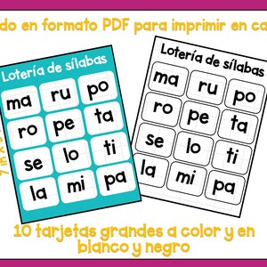 Lotería De Silabas Con M,t,p,l,s,r - Etsy