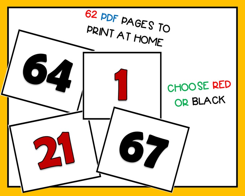 0-120 Number Flashcards - Etsy