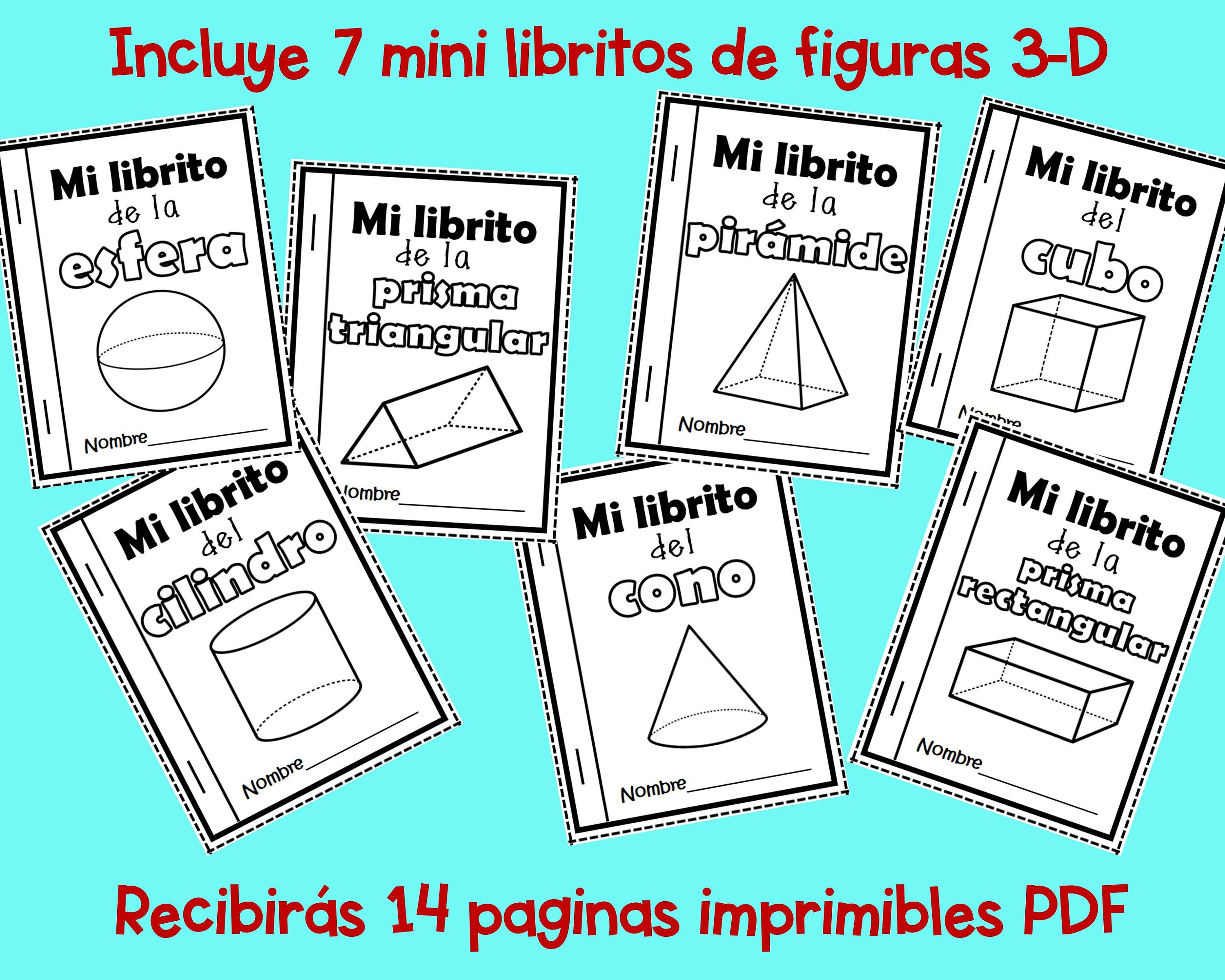 Libritos De Figuras Geométricas Tridimensionales - Etsy
