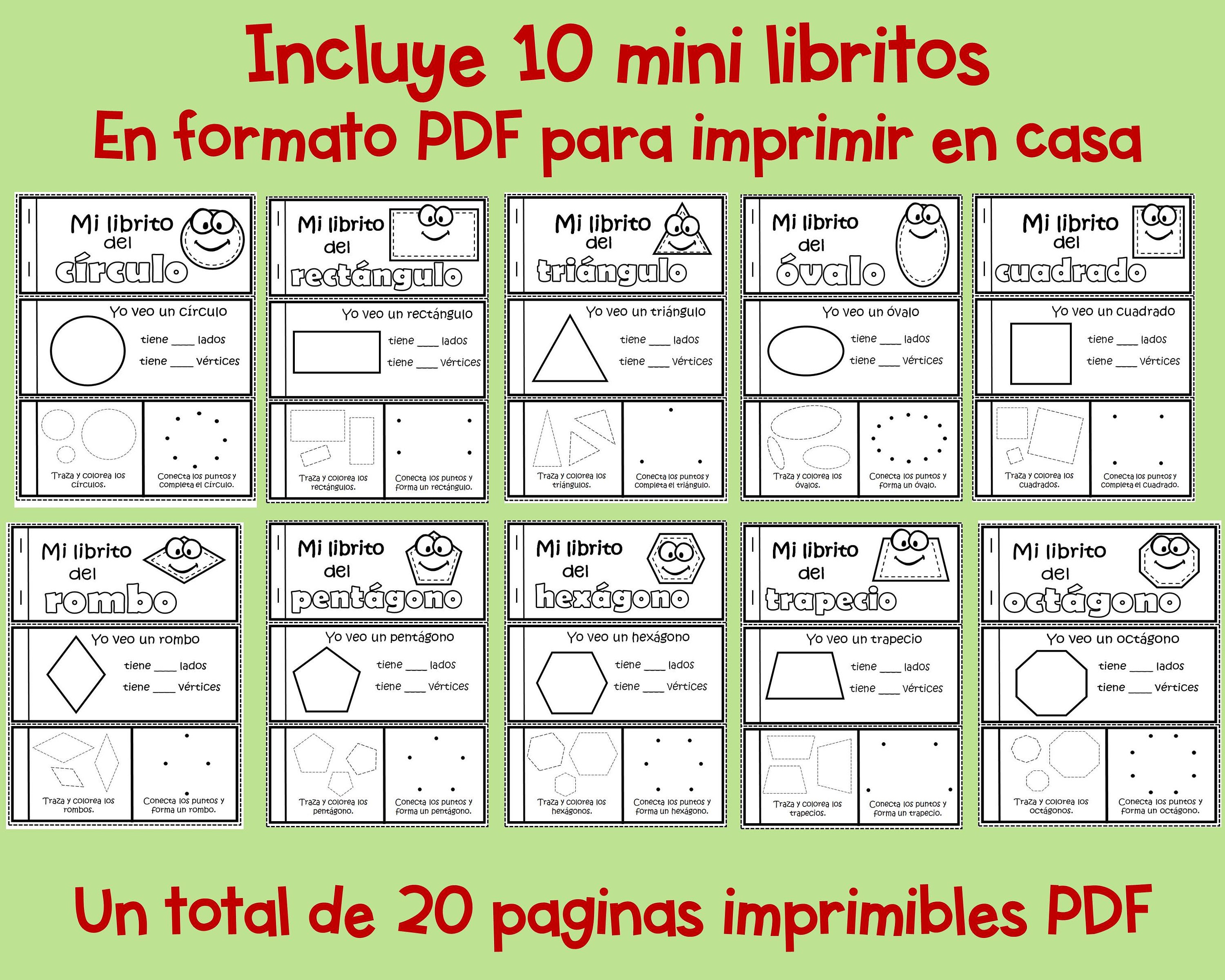 Libritos de figuras geométricas - Etsy México