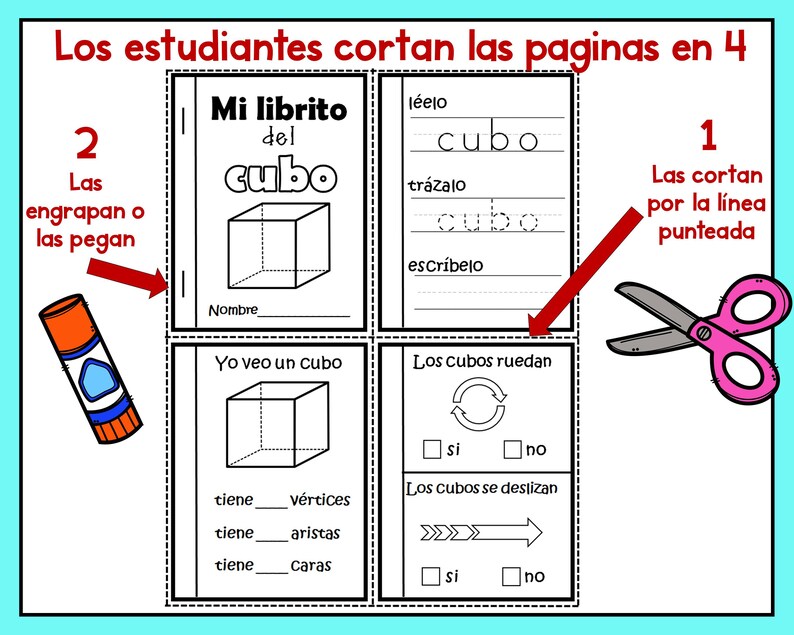 Libritos De Figuras Geométricas Tridimensionales - Etsy