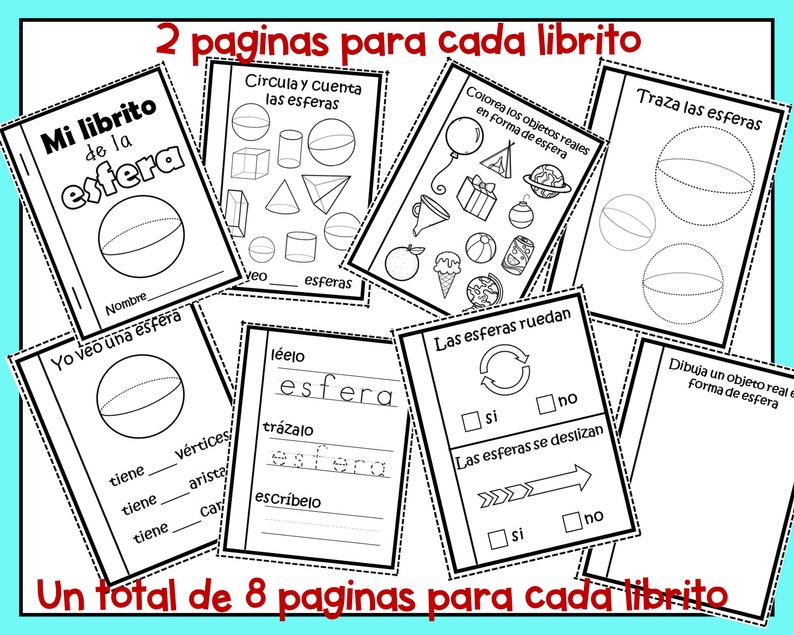 Libritos De Figuras Geométricas Tridimensionales - Etsy