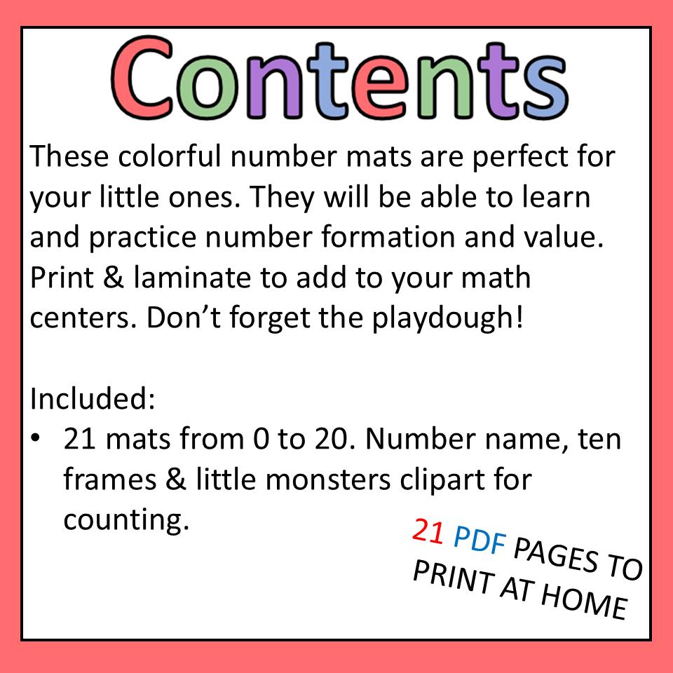 Playdough Number Mats - Etsy