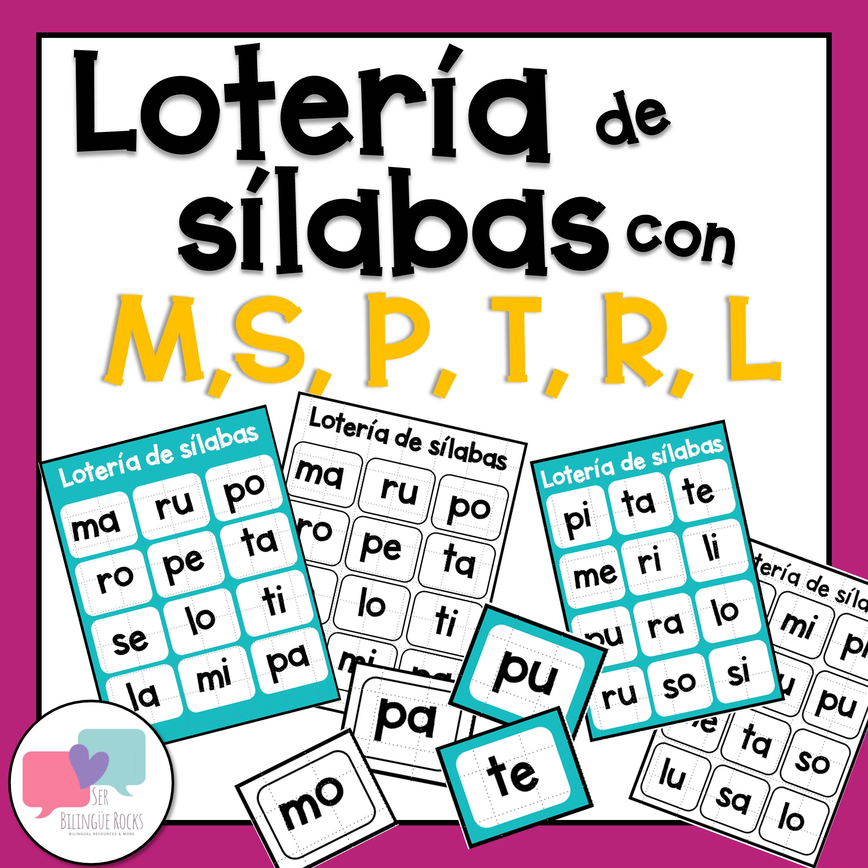 Lotería De Silabas Con M,t,p,l,s,r - Etsy