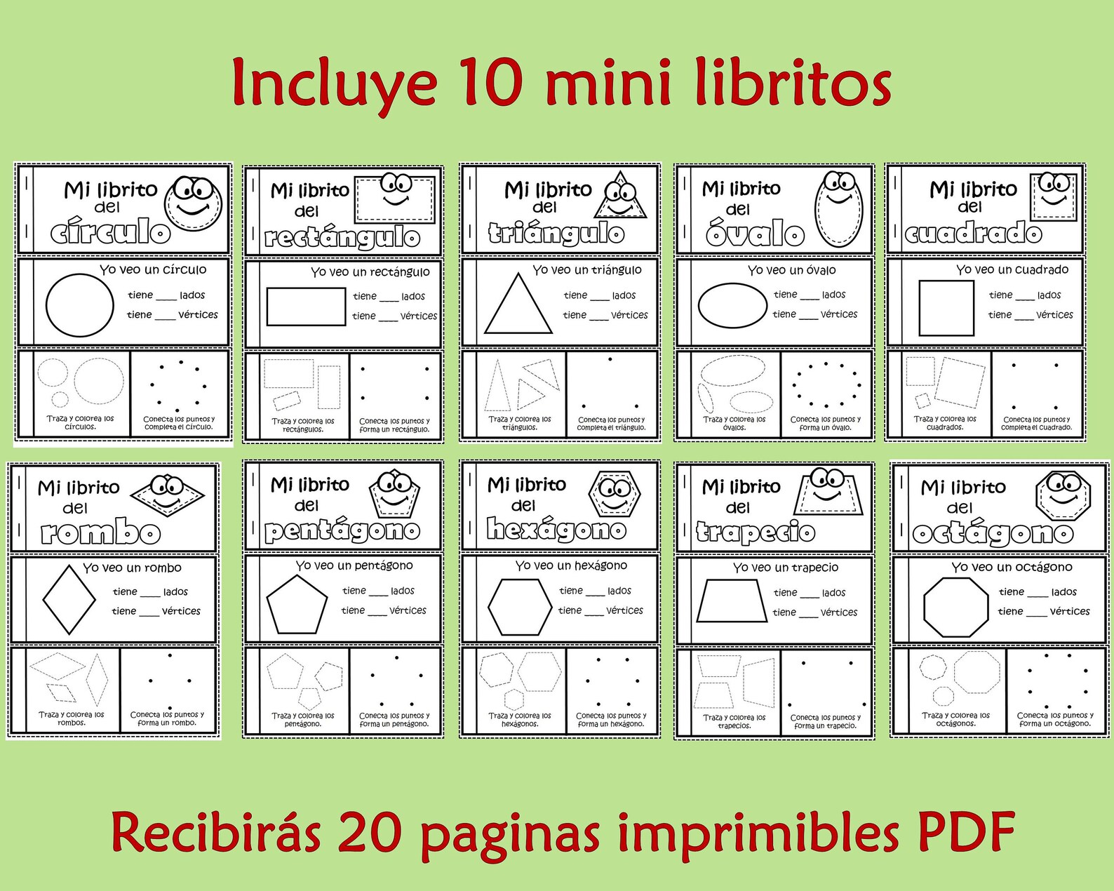 Libritos de figuras geométricas | Etsy