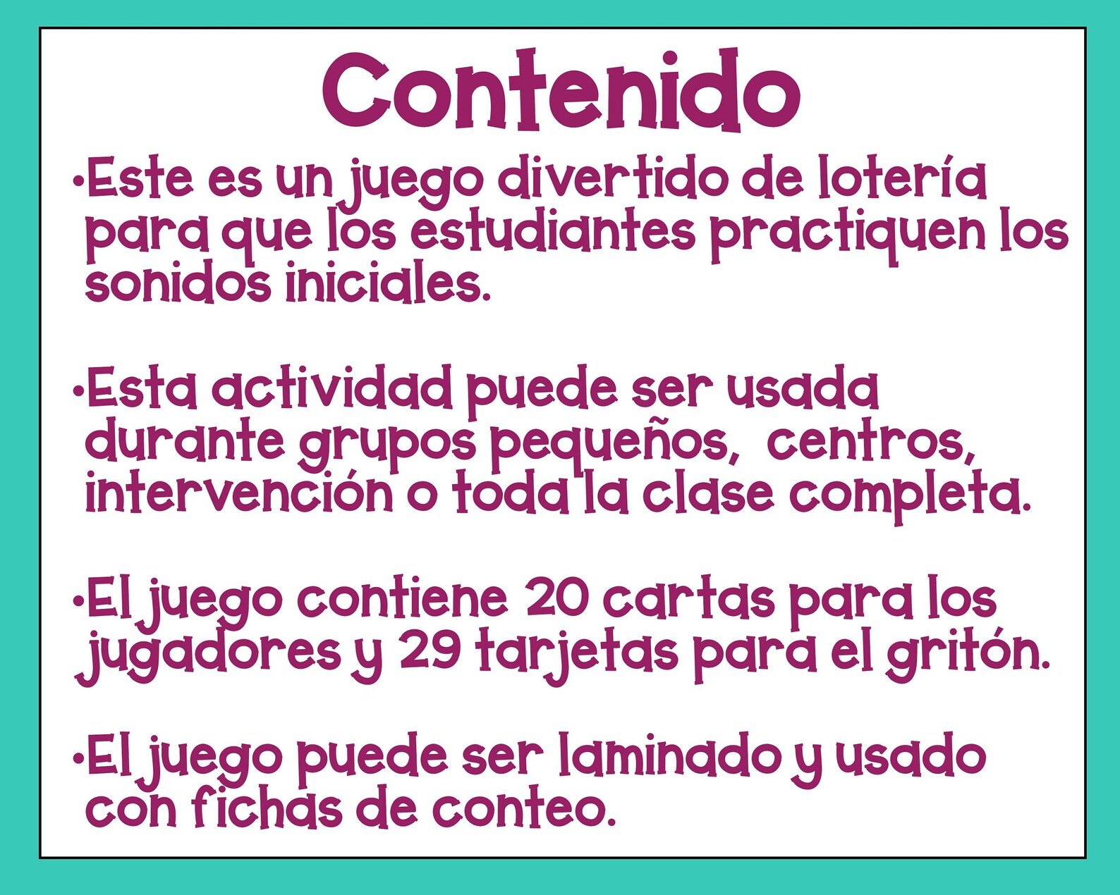 Loteria De Sonidos Iniciales | Etsy