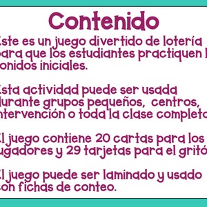 Loteria De Sonidos Iniciales | Etsy