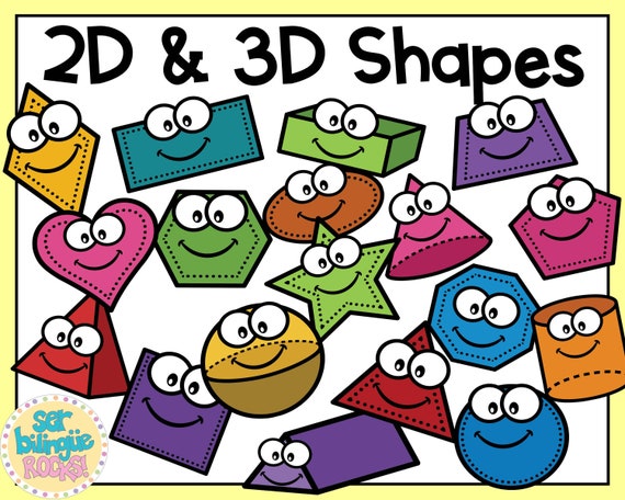 2D & 3D Shapes Clip Art | Etsy