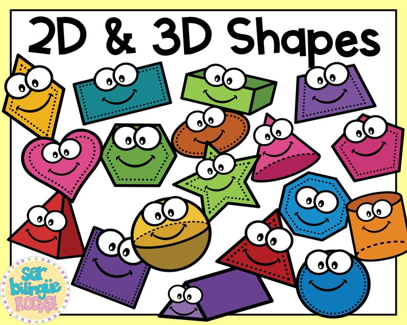 2D & 3D Shapes Clip Art (Instant Download) - Etsy