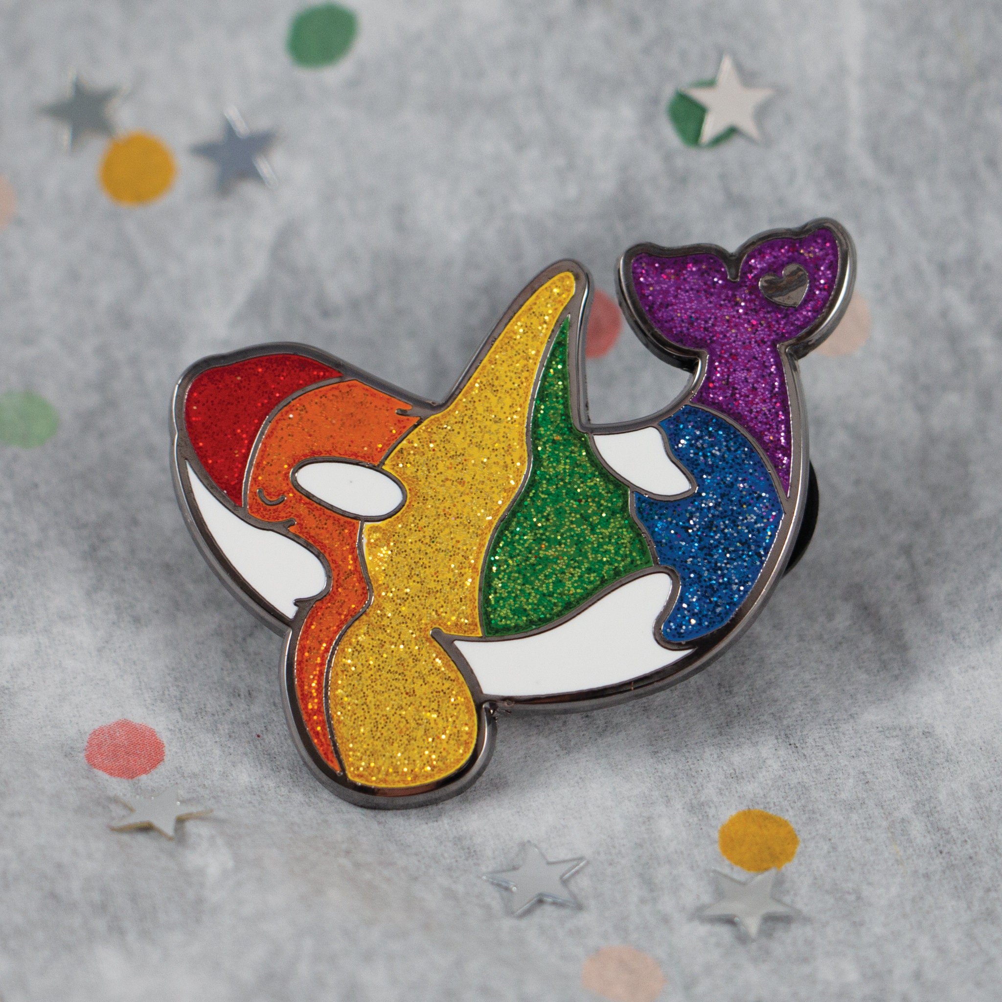 Rainbow Pride Orca Whale Hard Enamel Pin - Etsy