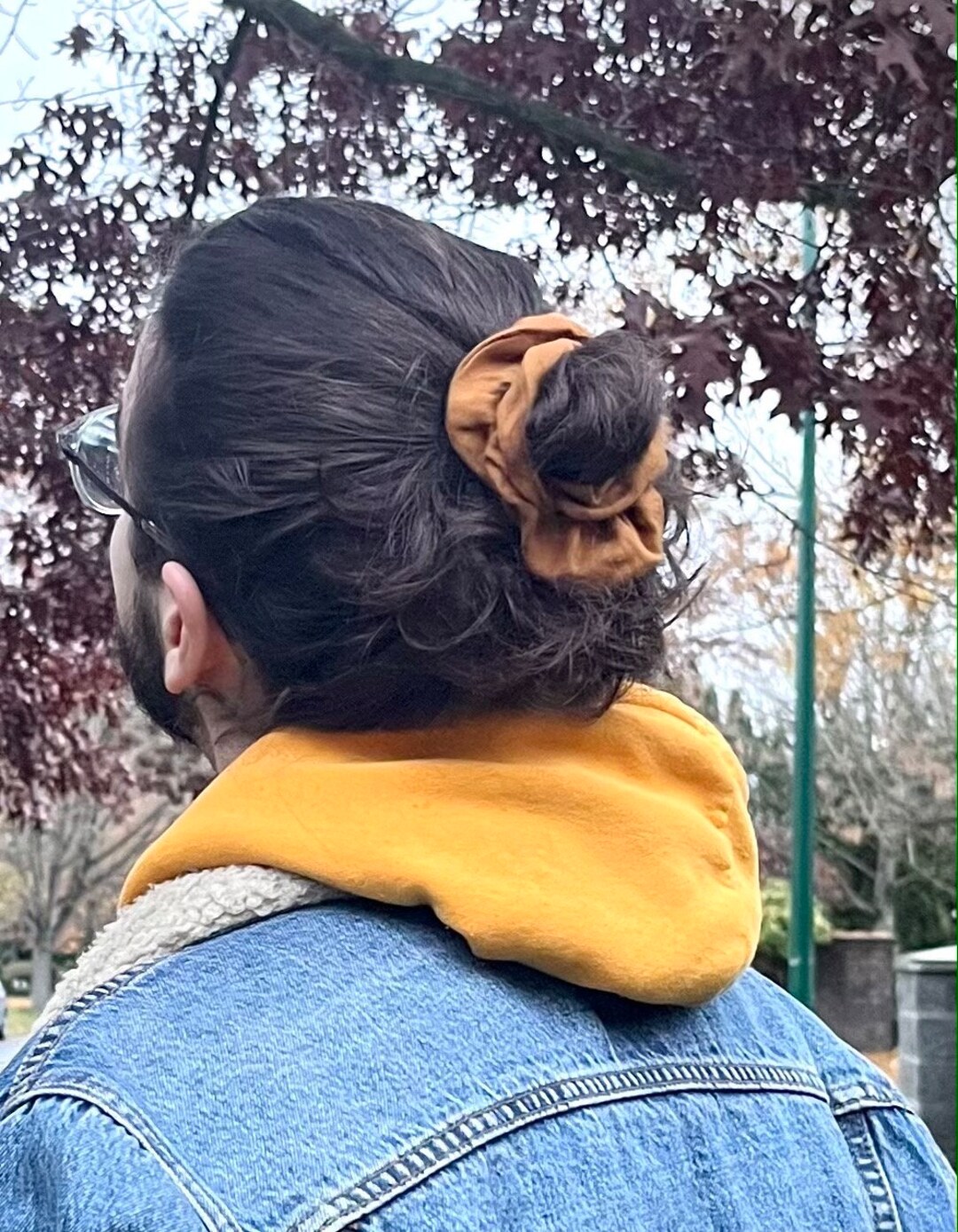 Men's Linen Scrunchie Chunky Elastic, Natural Linen Flax Scrunchie for ...