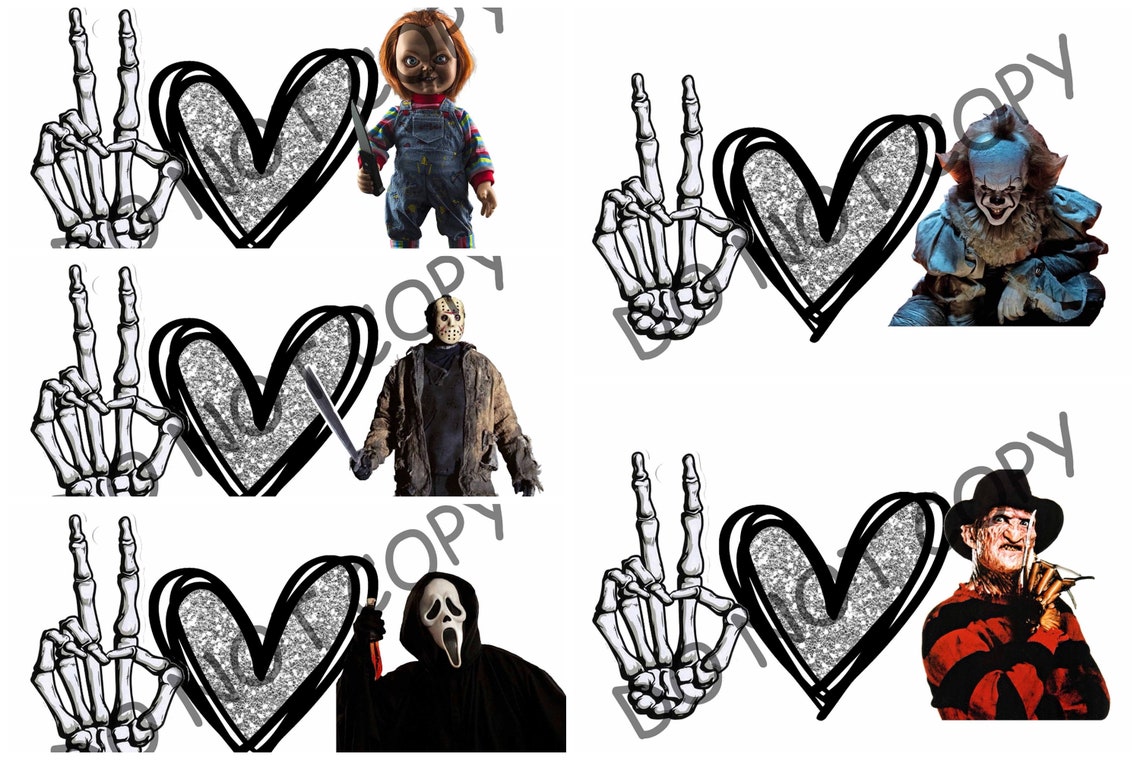 Peace Love Horror Bundle, Scary Movie Png, Halloween Png, Halloween ...