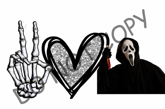 Paz amor Ghostface png halloween png película de terror png | Etsy México