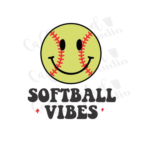 Softball Smiley Face Svg - Etsy