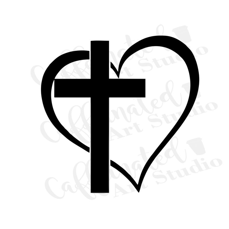 Cross Heart Svg - Etsy