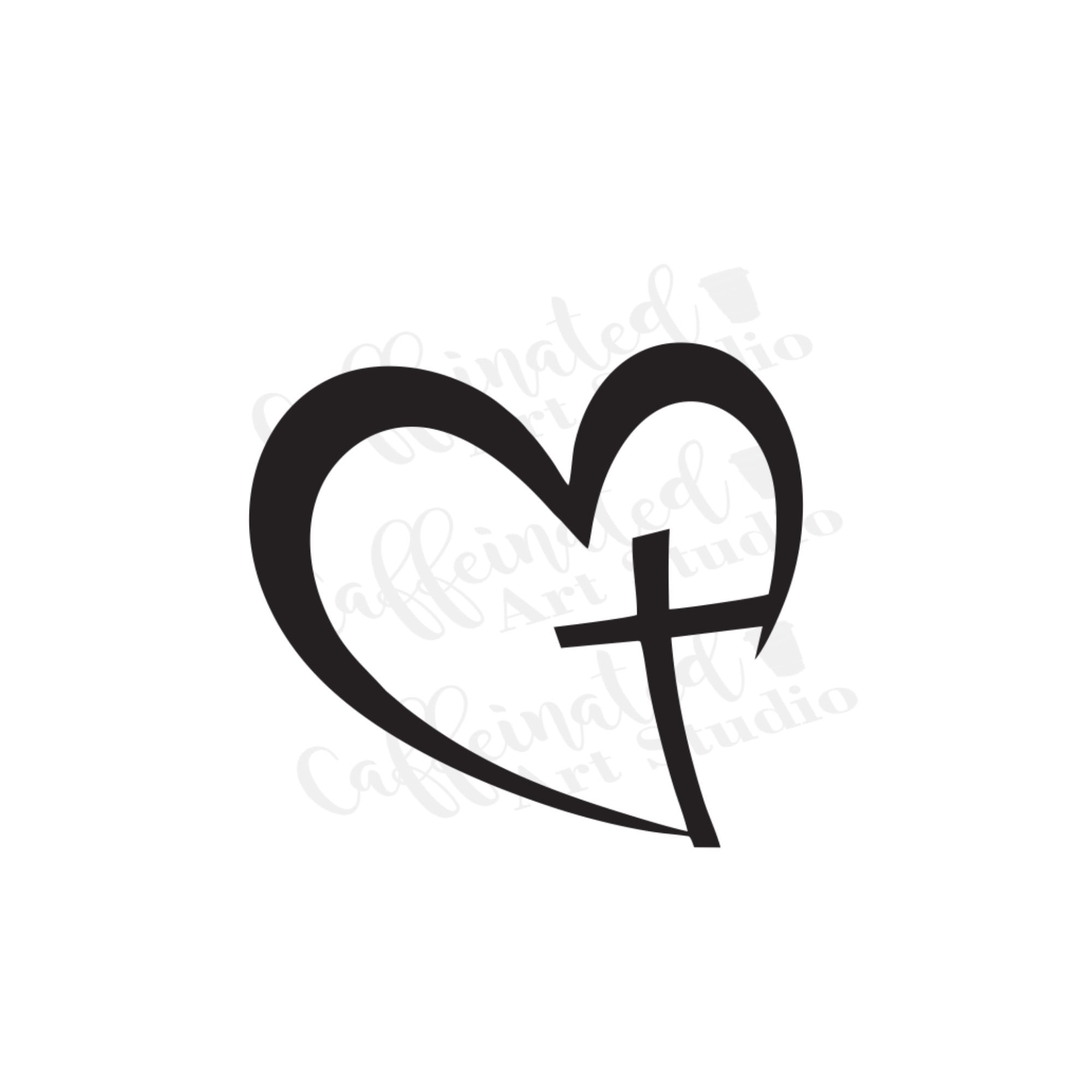 Cross Svg / Cross Heart Svg / Heart Cross Svg / Digital Download - Etsy ...
